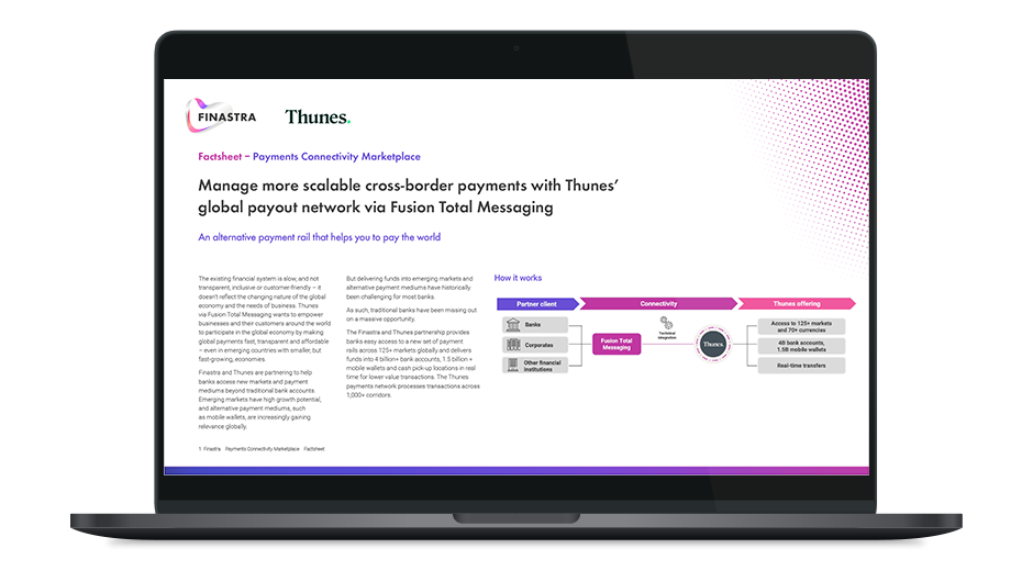 Thunes via Fusion Total Messaging | Finastra Thunes via Fusion Total Messaging | Finastra