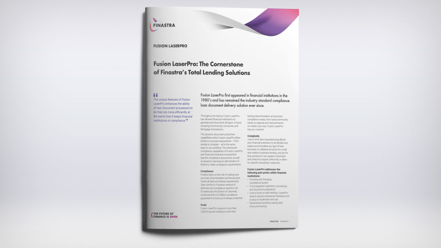Fusion LaserPro, the foundation for your loan document compliance ... Fusion LaserPro, the foundation for your loan document compliance ...