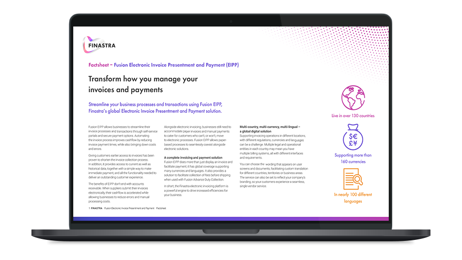 electronic invoice presentment and payment solution | Finastra