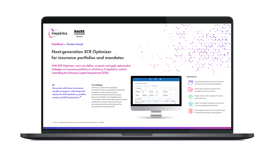 Next‑generation SCR Optimizer for insurance portfolios and mandate ...
