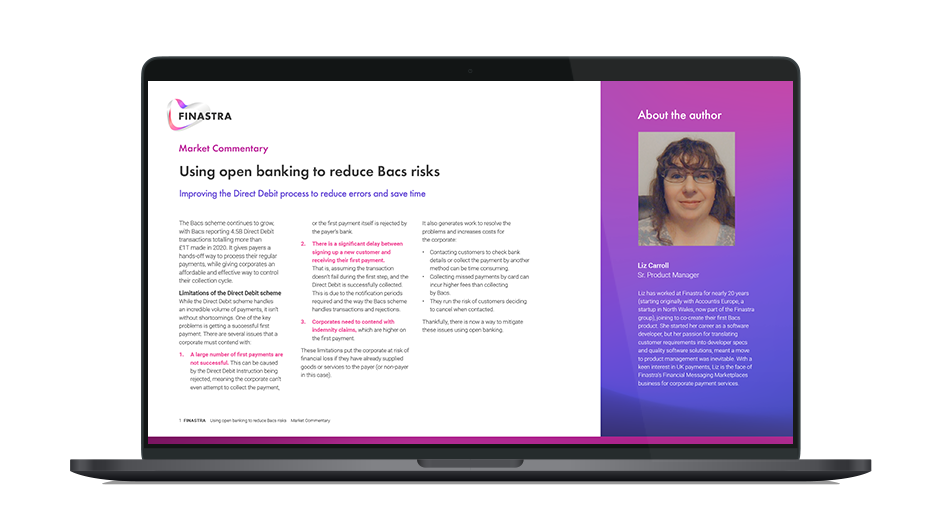 Using open banking to reduce Bacs risks | Finastra