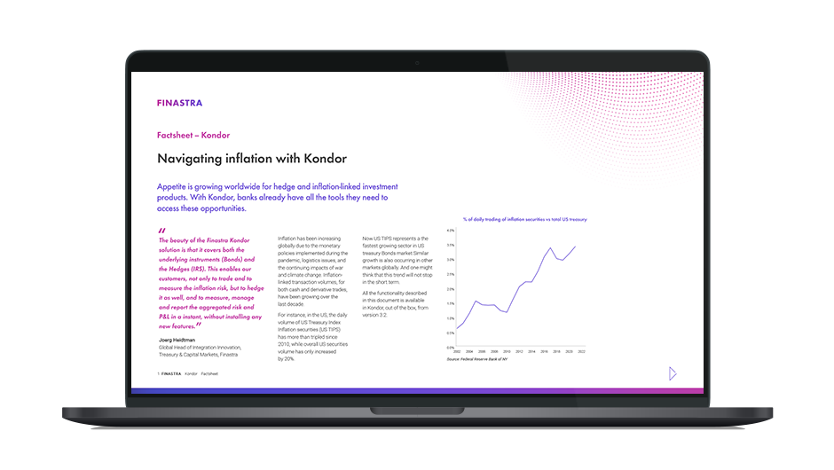 Using Kondor to manage inflation-linked instruments | Finastra