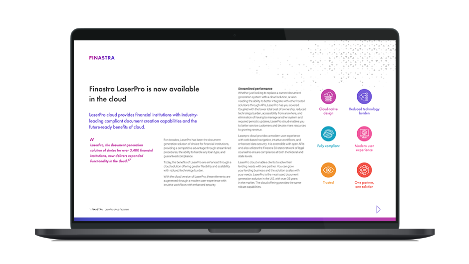 LaserPro is now available in a cloud | Finastra