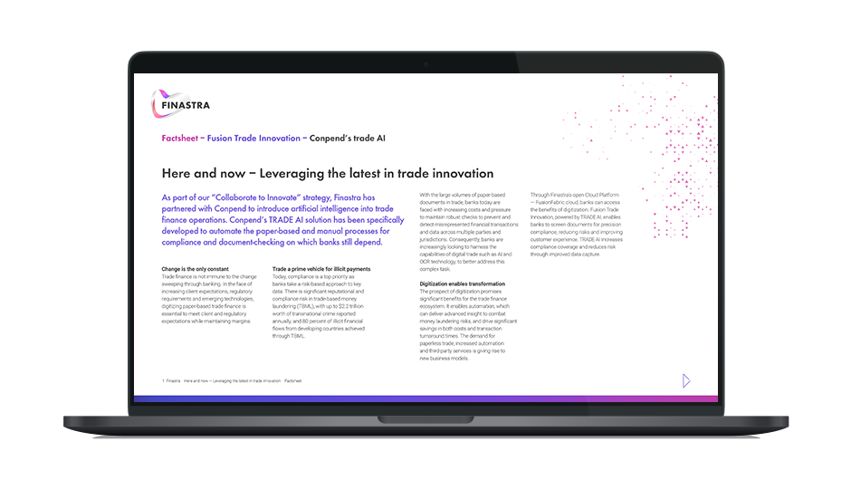 Conpend TRADE AI (Factsheet) | Finastra