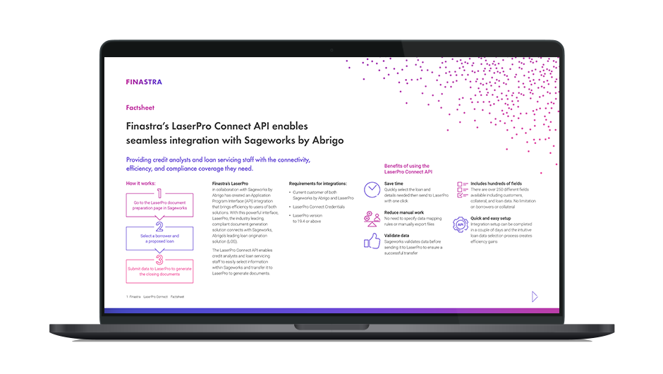 Finastra’s LaserPro Connect API enables seamless integration with ...
