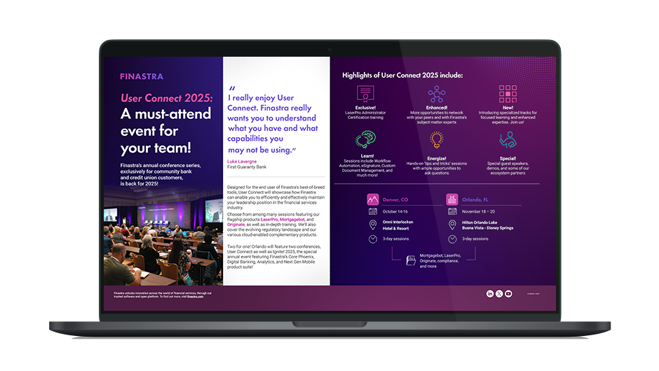 User Connect 2025: A must-attend event for your team! | Finastra