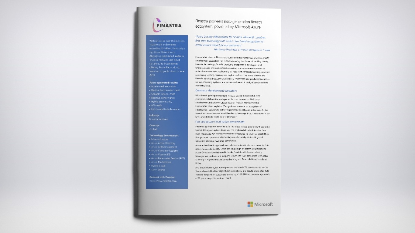 Finastra pioneers next generation fintech ecosystem powered by Microsoft Azure | Finastra