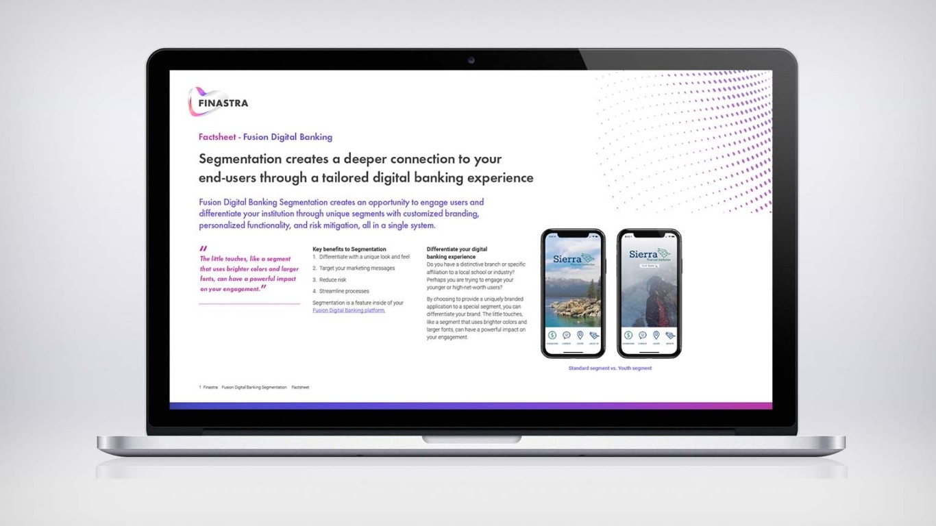 Fusion Digital Banking: Segmentation Factsheet | Finastra