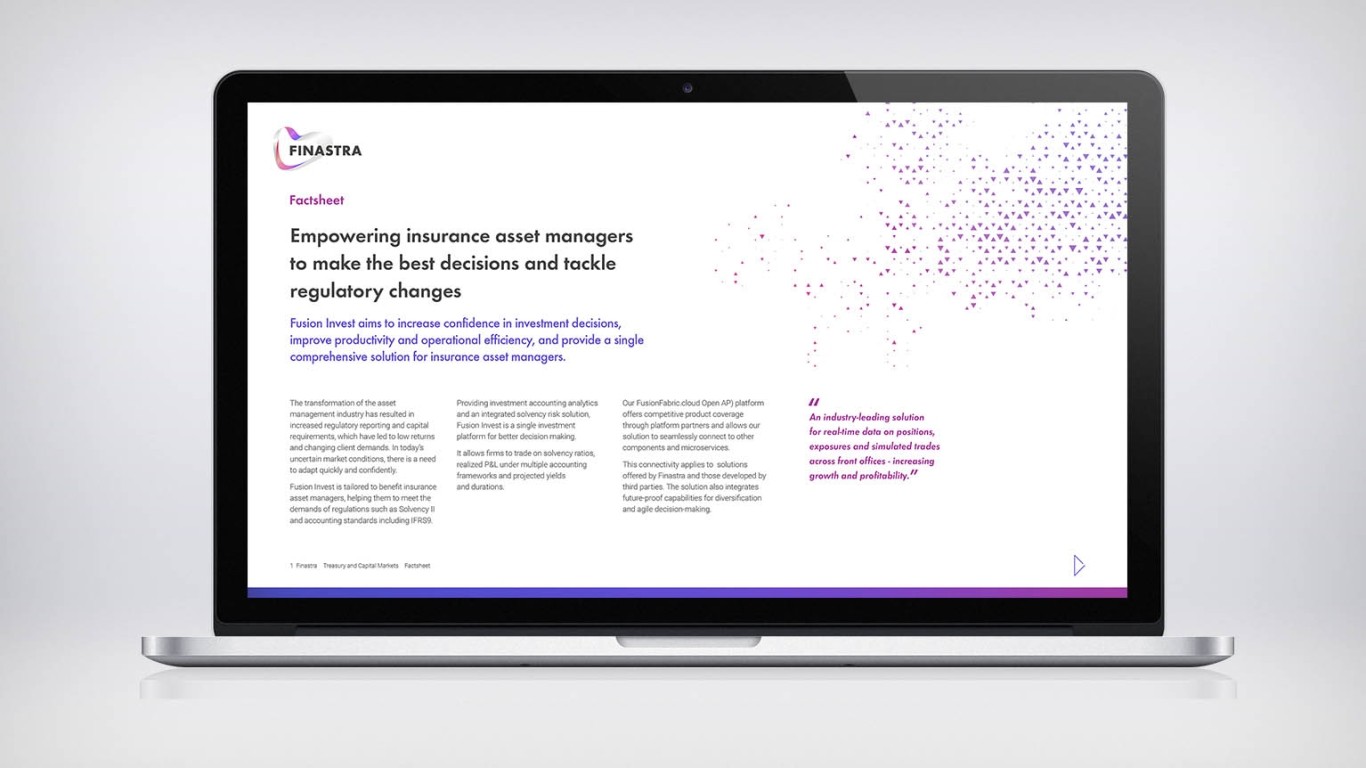 Fusion Invest for Insurance Asset Managers Factsheet | Finastra