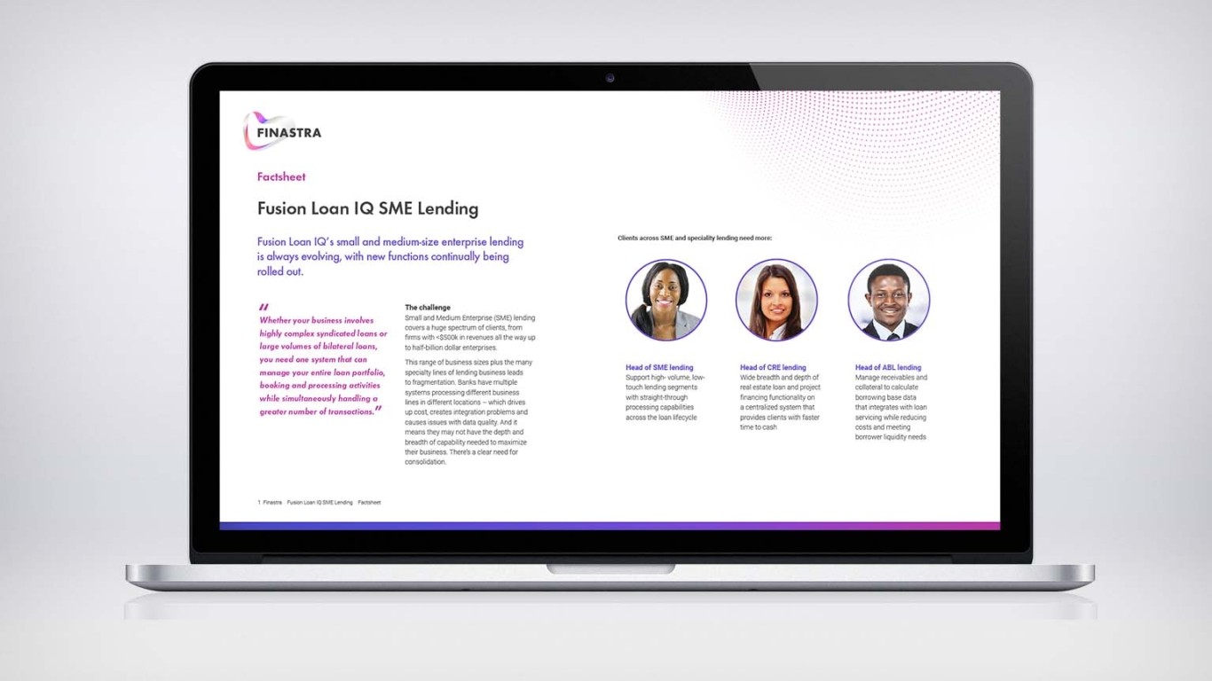 Fusion Loan IQ SME Lending Factsheet | Finastra